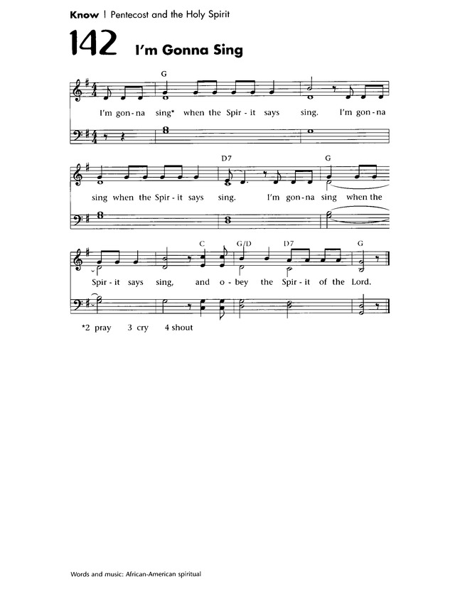 I'm Goin' a Sing When the Spirit Says Sing | Hymnary.org