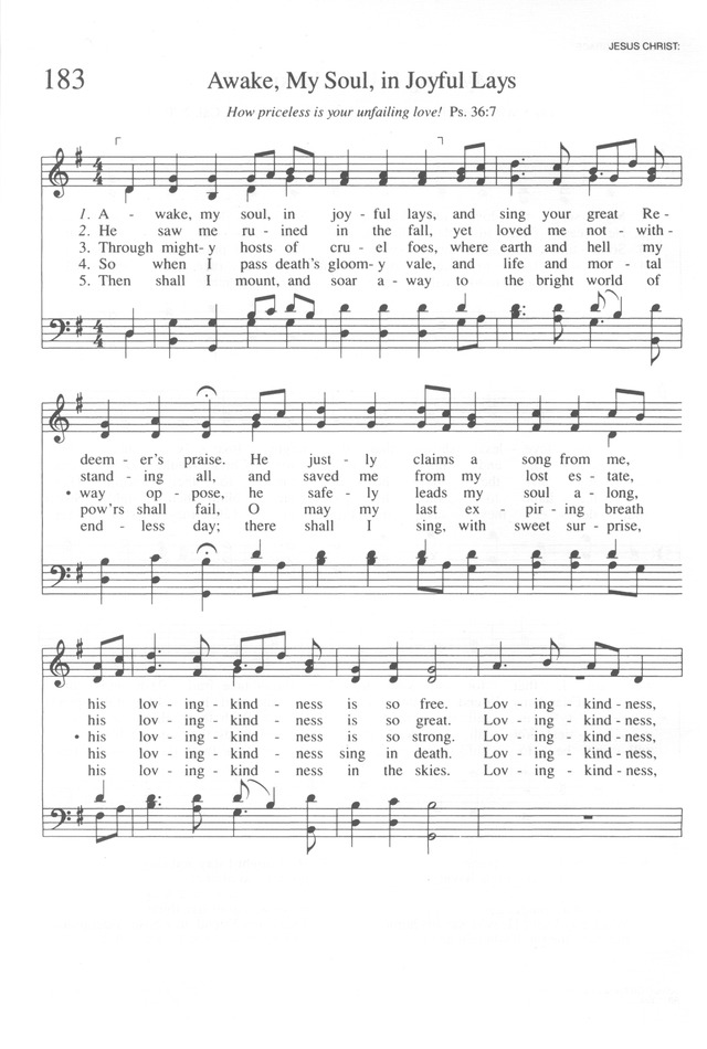 Trinity Hymnal (Rev. ed.) 183. Awake, my soul, in joyful lays | Hymnary.org