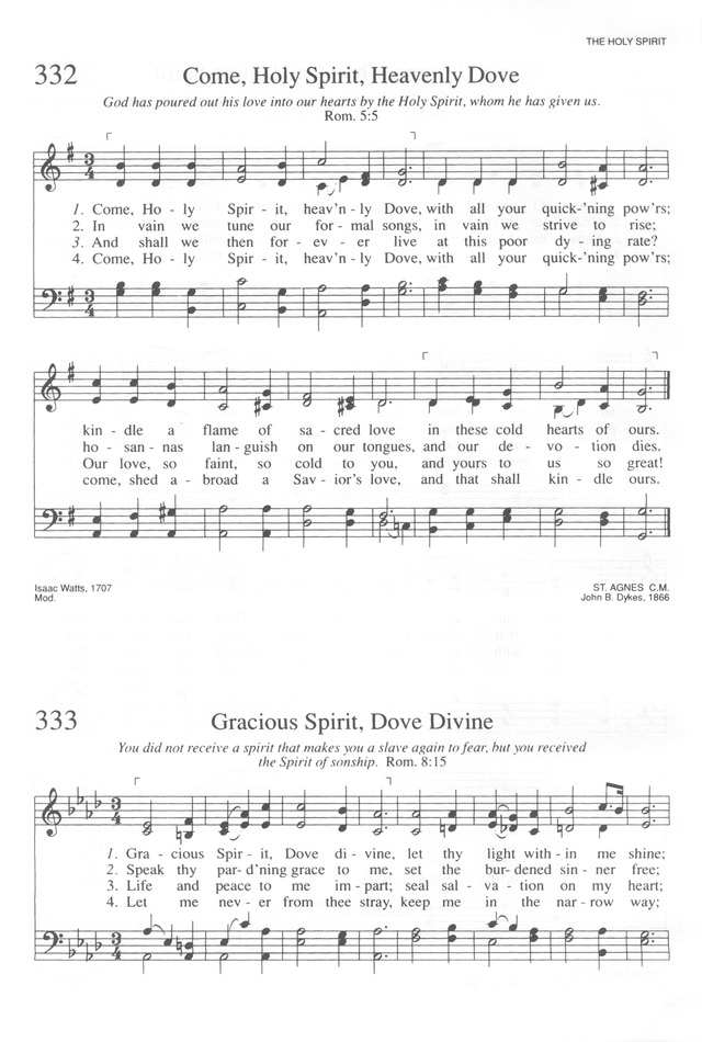 Trinity Hymnal (Rev. ed.) 332. Come Holy Spirit, heav'nly Dove ...