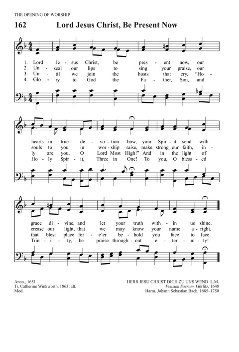 Lord Jesus Christ, be present now! | Hymnary.org