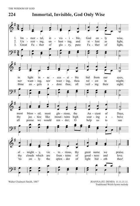 Immortal, Invisible, God Only Wise | Hymnary.org