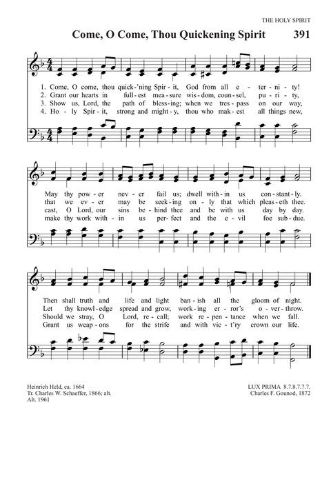Come, O Come, Thou Quickening Spirit | Hymnary.org