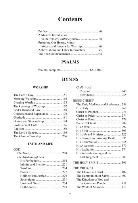 Trinity Psalter Hymnal page vi | Hymnary.org