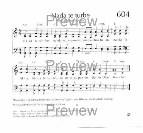 Voices Together 604. Nada te turbe, nada te espante | Hymnary.org
