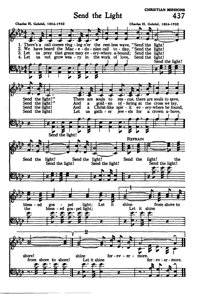 Worship and Service Hymnal: For Church, School, and Home 437. There's a ...