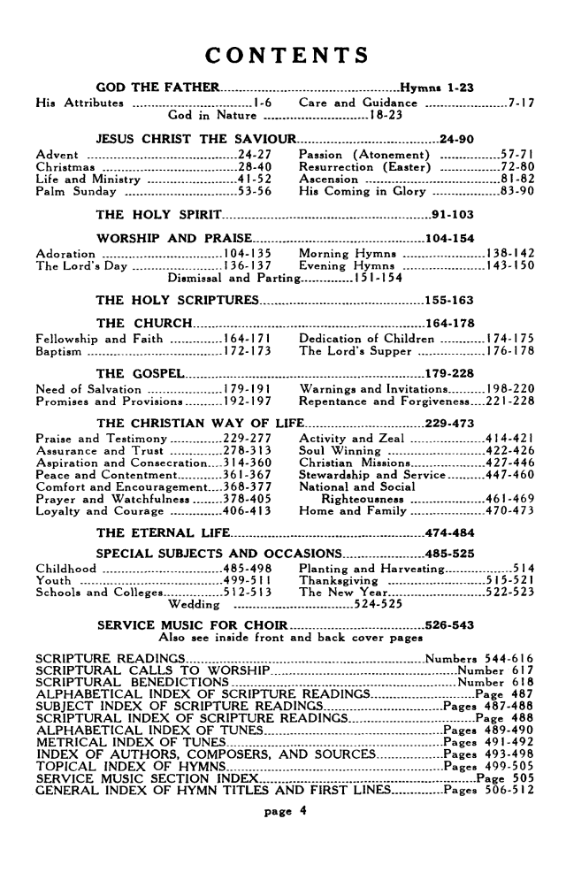 Worship and Service Hymnal: For Church, School, and Home page 4 ...