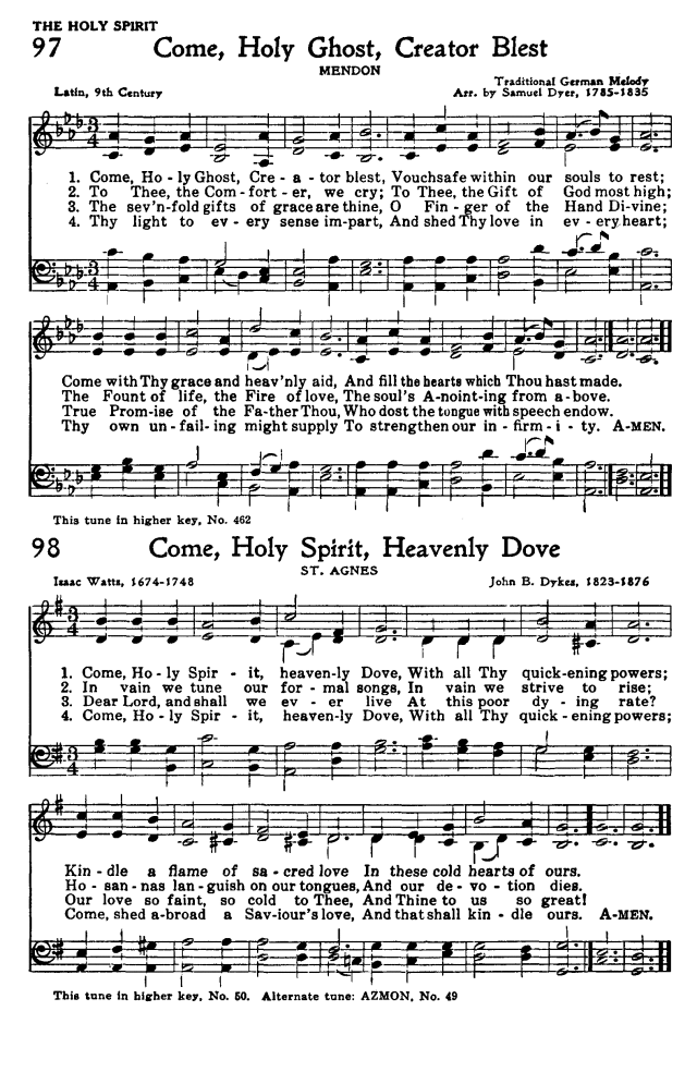 Worship and Service Hymnal: For Church, School, and Home 97. Come, Holy ...